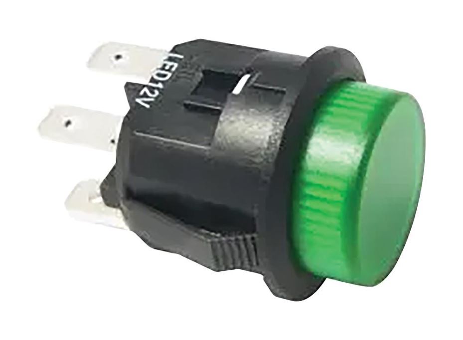 Round LED Illuminated Push Button Switch On / Off DPST Latching 12V DC ...