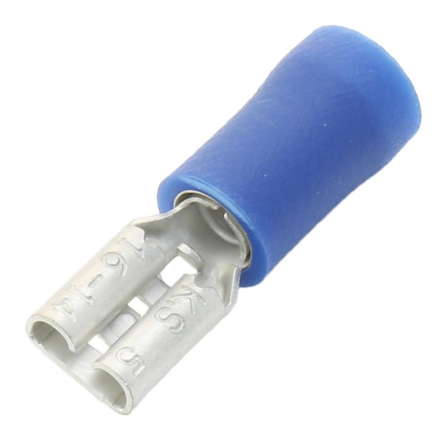 Blue 6.3mm x 0.8 Female Push On Crimp Terminal, 100 Pack — StampyTools