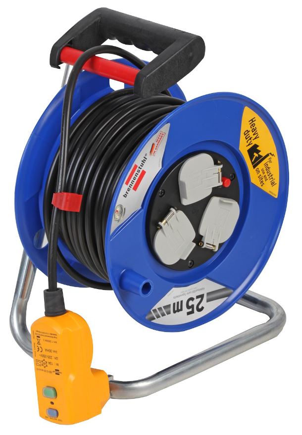25m 13A RCD Protected Cable Reel with Safety Cutout — StampyTools
