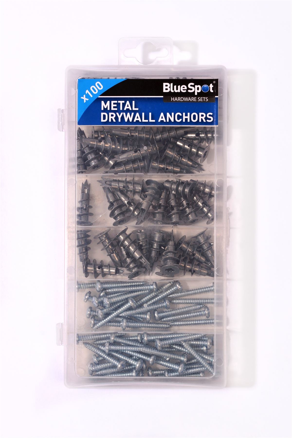 100 Pce Assorted Metal Drywall Anchor And Screw Set — StampyTools