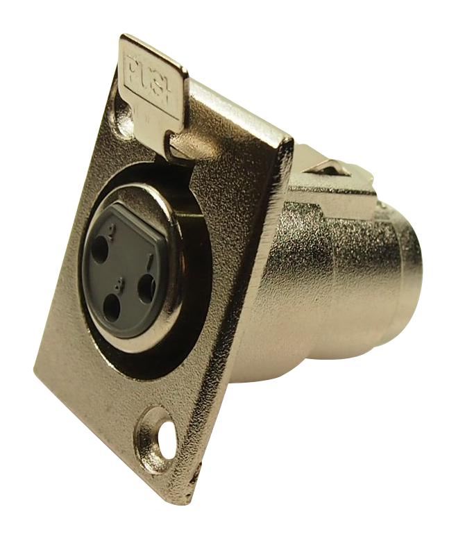 XLR Panel Mount Metal Socket with Lock Latch & Solder Bucket Terminati ...